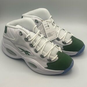 Reebok | Shoes | Reebok Question Mid Green Toe Men Shoes | Poshmark